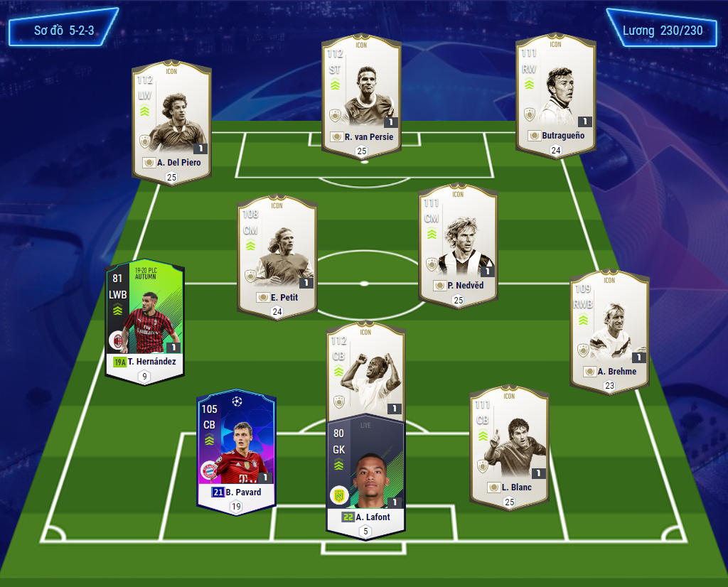 Chiến thuật Fo4 : 5-2-3 với team 8 ICON trong đội hình - FC Online...
